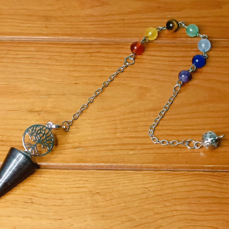 【Dowsing Pendulum】 Natural Stone Crystal Pendulum with Tree of Life and ...